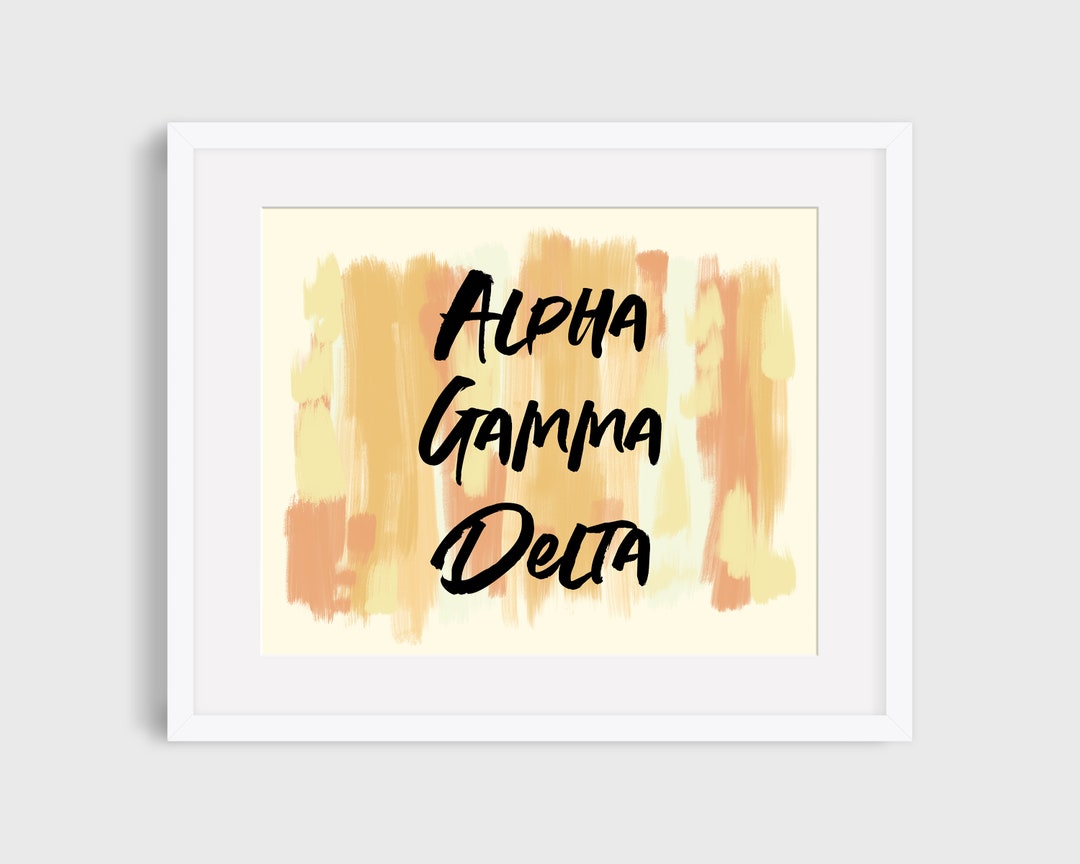 Alpha Gam Sorority Gelb druckbare Kunstdruck, Alpha Gam Sorority ...