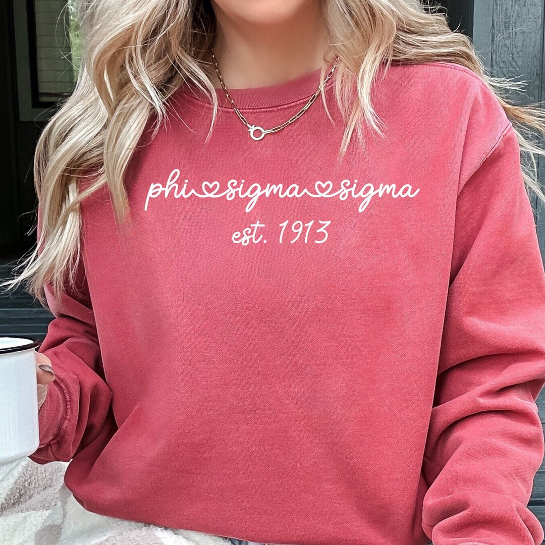 Phi Sigma Sigma Heart Sorority Sweatshirt, Phi Sigma Sigma Sorority ...
