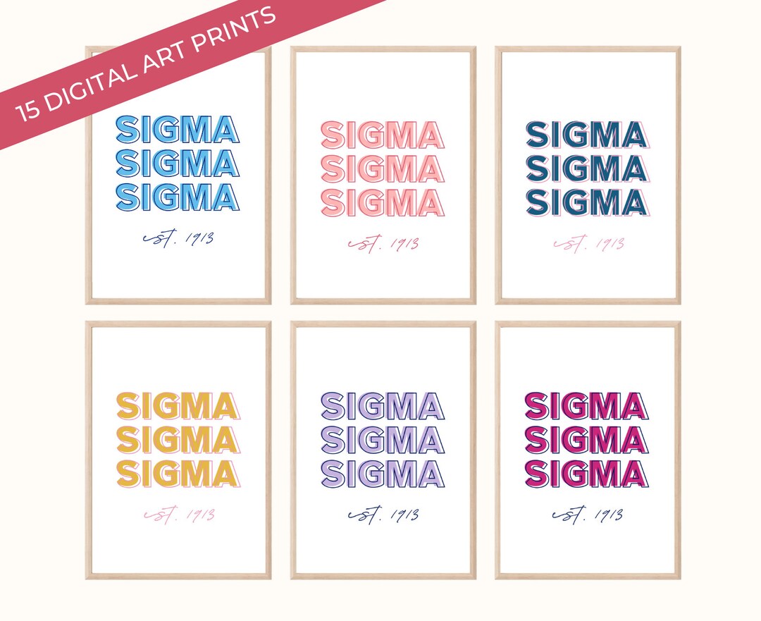 15 Sigma Sigma Sigma Sorority Art Prints, College Dorm Decor Bundle ...