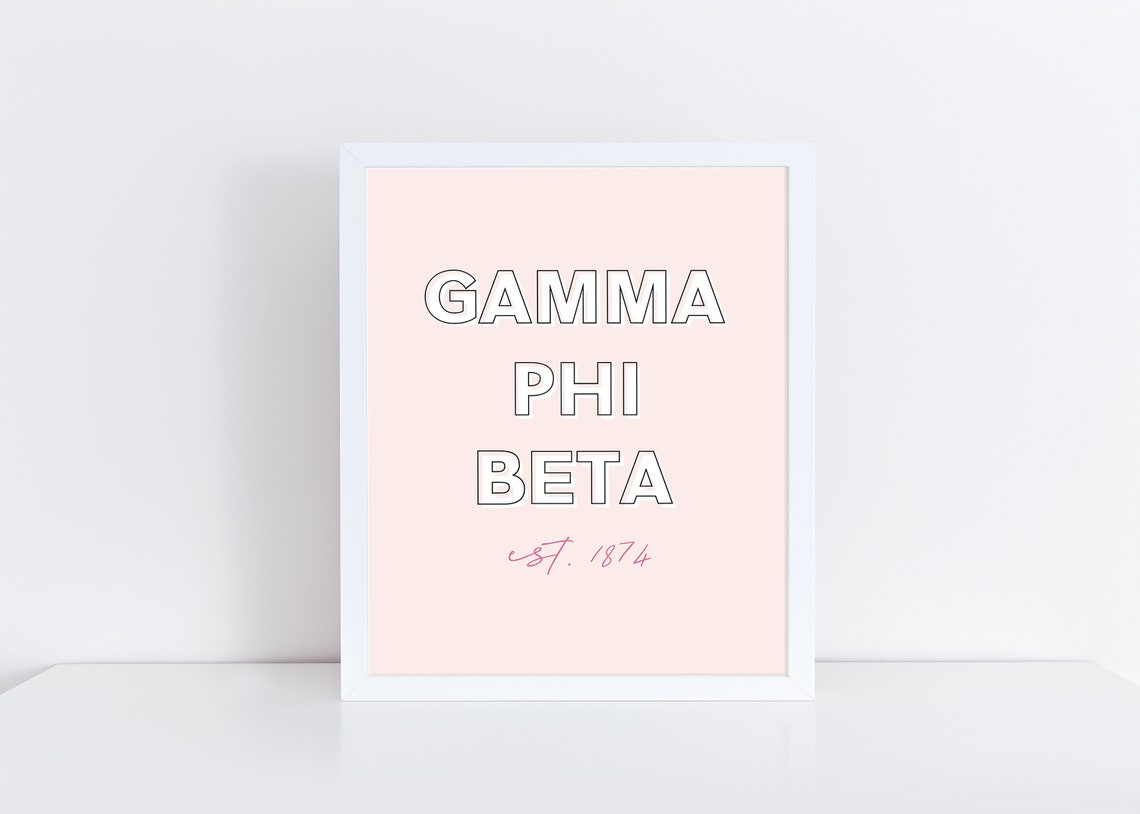 Gamma Phi Beta Sorority Printable Art Print Gamma Phi - Etsy