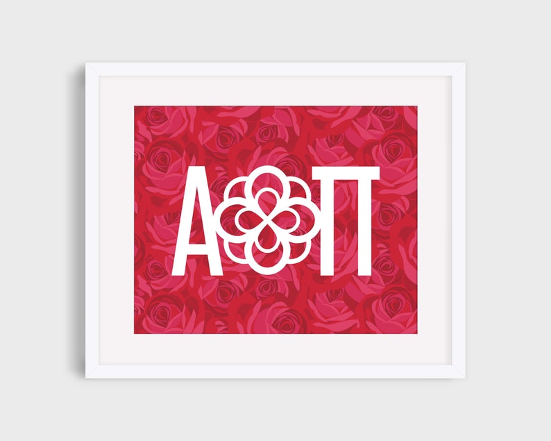 Alpha Omicron Pi Sorority Logo Printable Art Print, AOII Sorority Wall ...