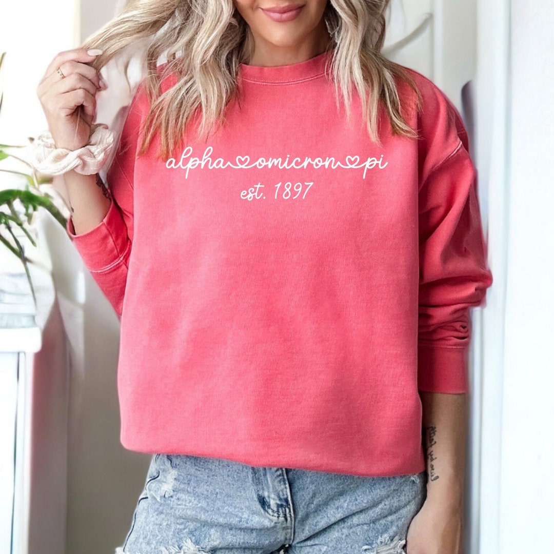 Alpha Omicron Pi Heart Sorority Sweatshirt, AOII Sorority Merch, Big ...