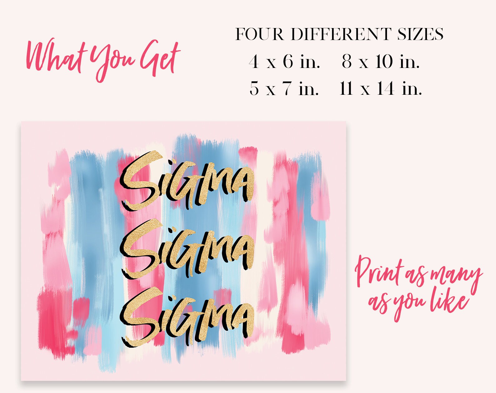 Sigma Sigma Sigma Sorority Printable Art Print Tri Sigma | Etsy