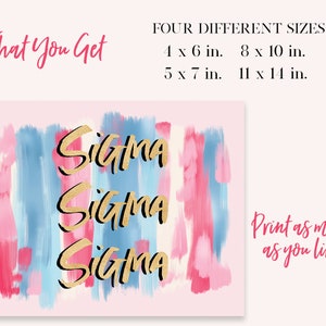 Sigma Sigma Sigma Sorority Printable Art Print, Tri Sigma Sorority Wall ...