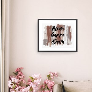 Alpha Gamma Delta Sorority Neutral Printable Art Print, Alpha Gam ...