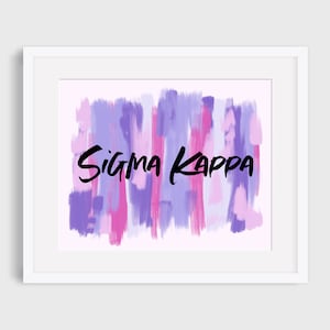 Sigma Kappa Sorority Printable Purple Art Print, SK Sorority Wall Decor ...