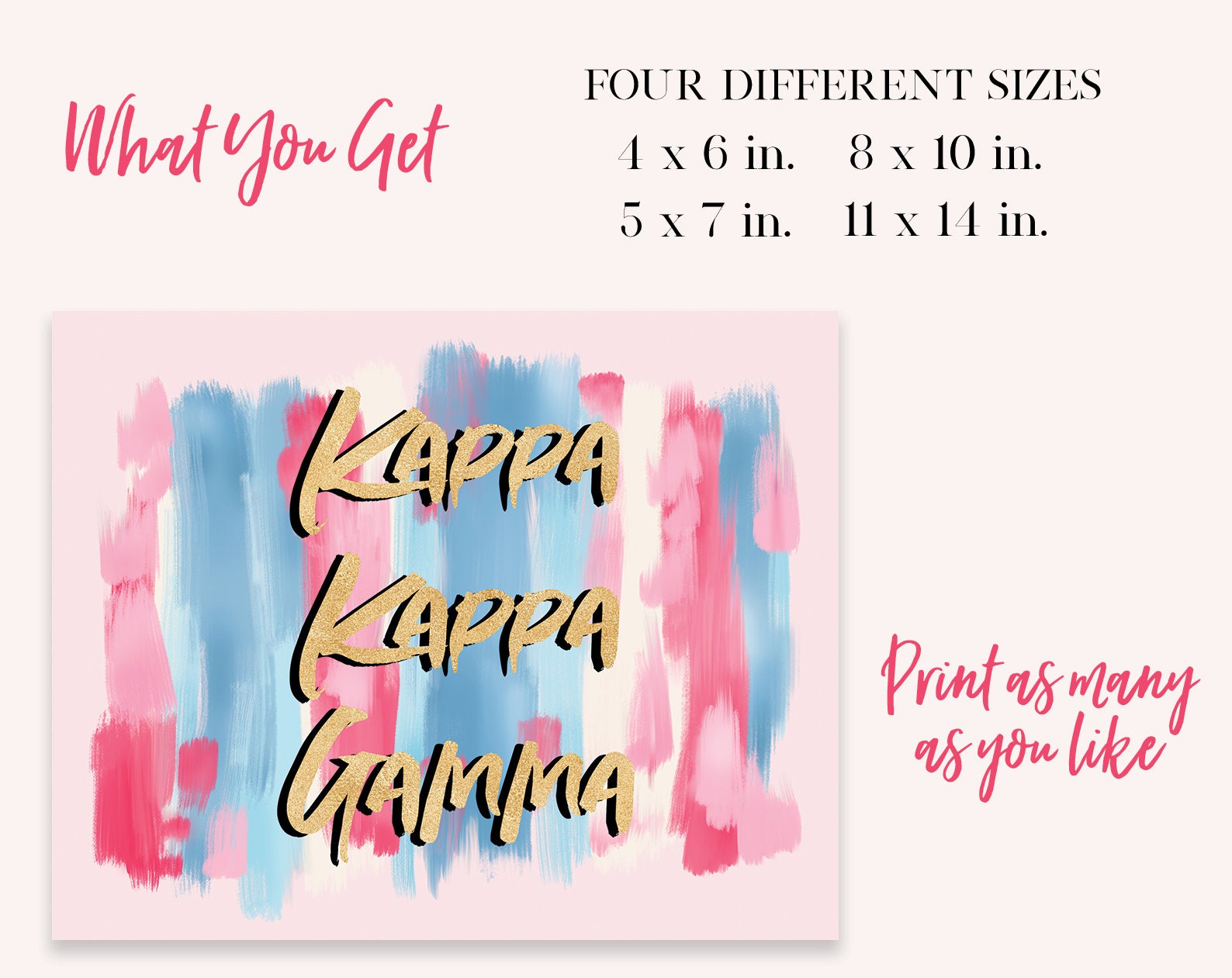 Kappa Kappa Gamma Sorority Printable Art Print KKG Sorority | Etsy