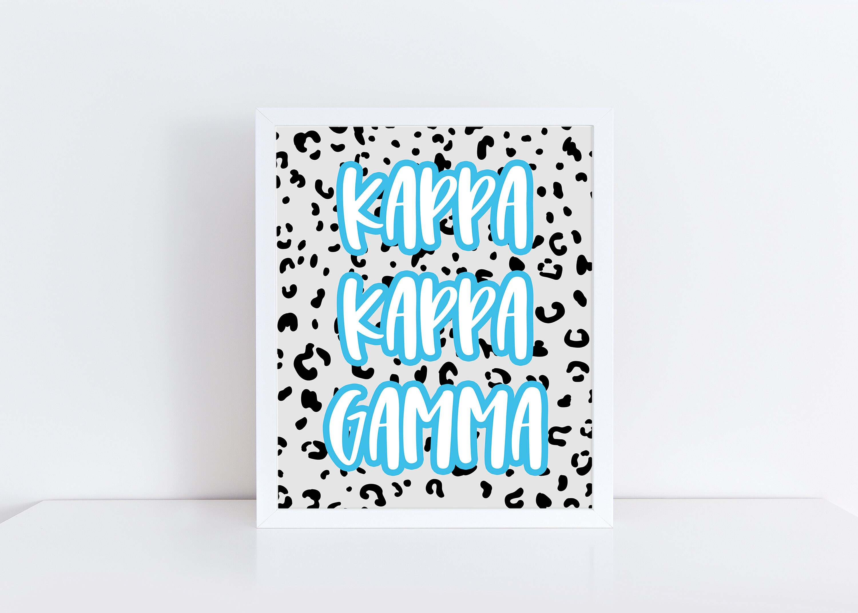 Kappa Kappa Gamma Sorority Printable Leopard Art Print KKG | Etsy