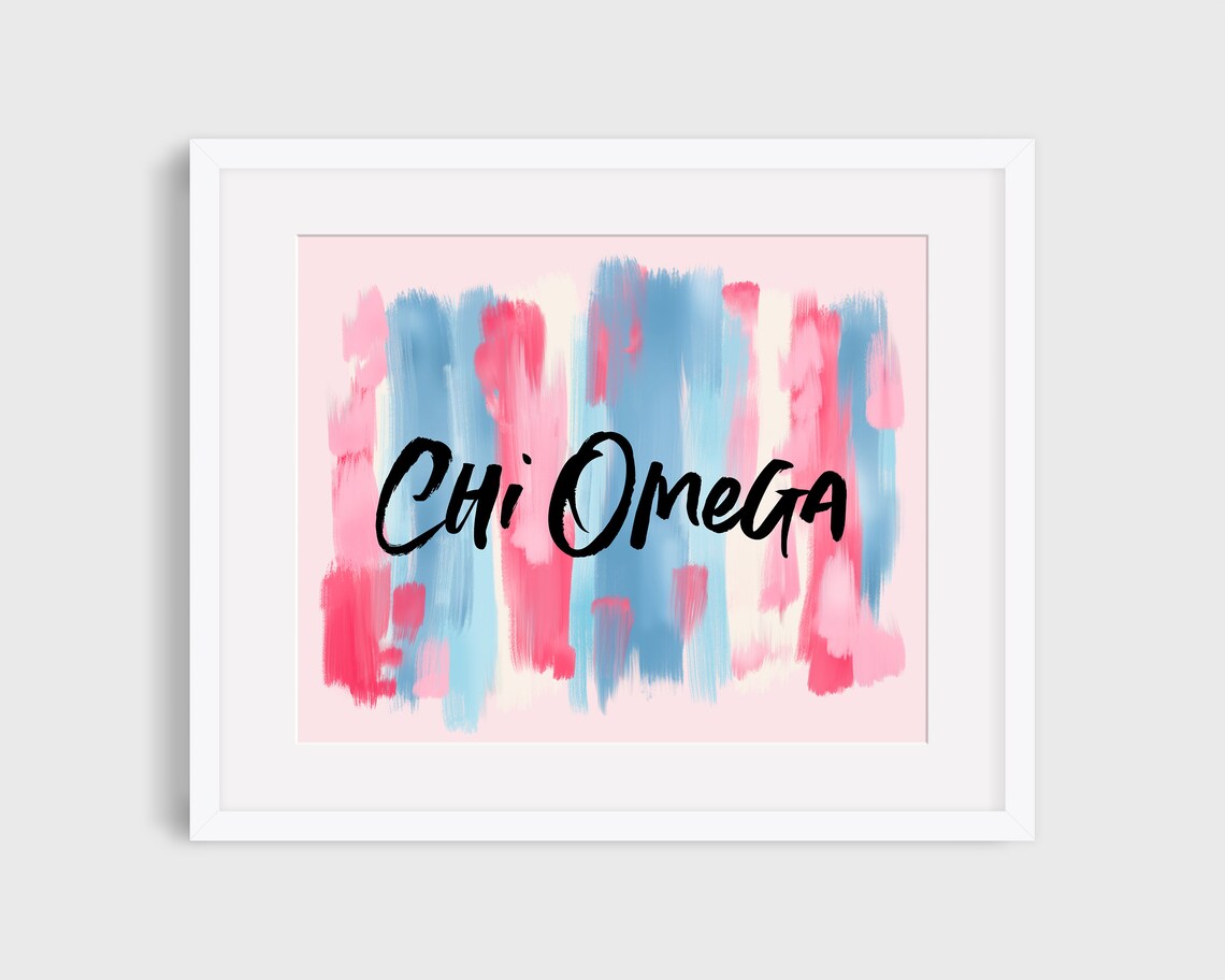 Chi Omega Sorority Printable Art Print, Chi Omega Sorority Wall Decor ...