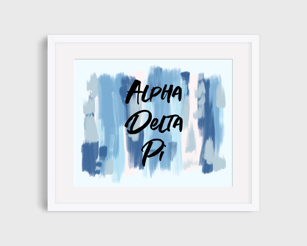 Alpha Delta Pi Sorority Blue Printable Art Print, Adpi Sorority Wall ...