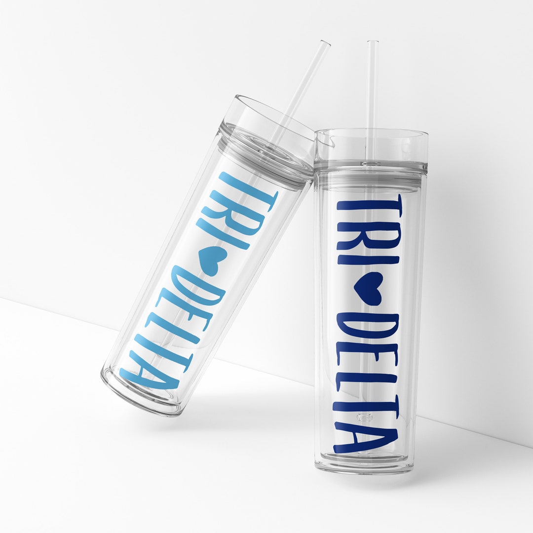 Delta Delta Delta Tumbler Cup, Tri Delta Heart Sorority Gift, Water ...