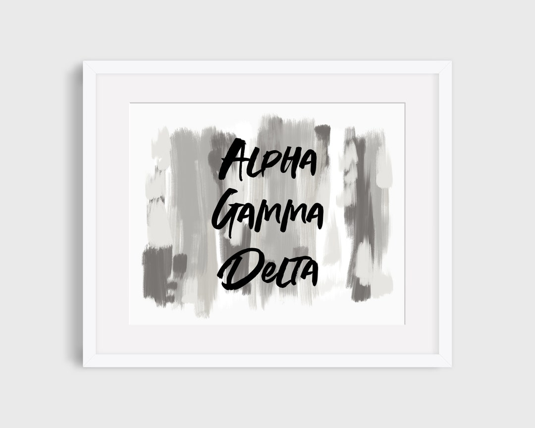 Alpha Gamma Delta Sorority Gray Printable Art Print, Alpha Gam Sorority ...