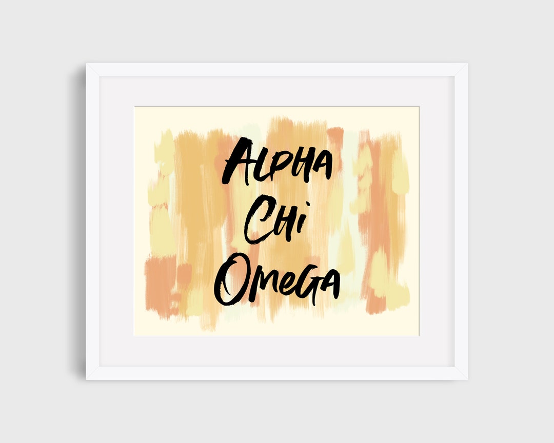 Alpha Chi Omega Sorority Gelb druckbare Kunst Druck, AXO Sorority ...