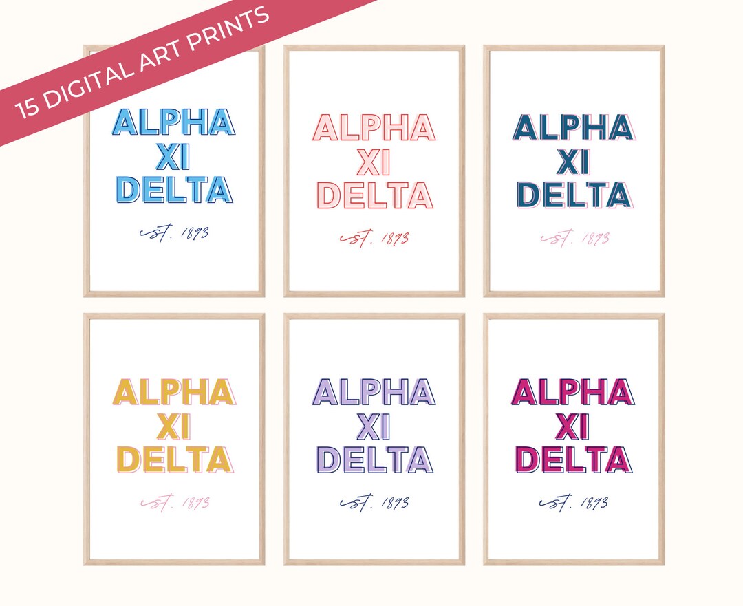 15 Alpha Xi Delta Sorority Art Prints, College Dorm Decor Bundle, Axid ...