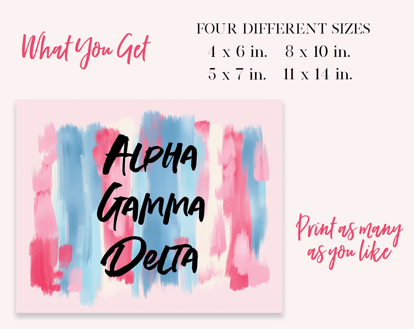 Alpha Gamma Delta Sorority Printable Art Print Alpha Gam | Etsy
