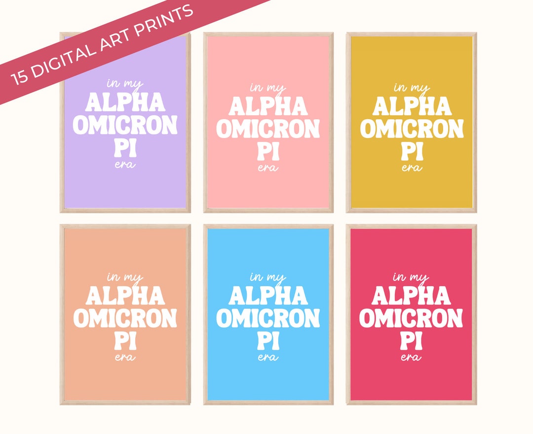 15 Alpha Omicron Pi Sorority Art Prints, College Dorm Decor Bundle ...