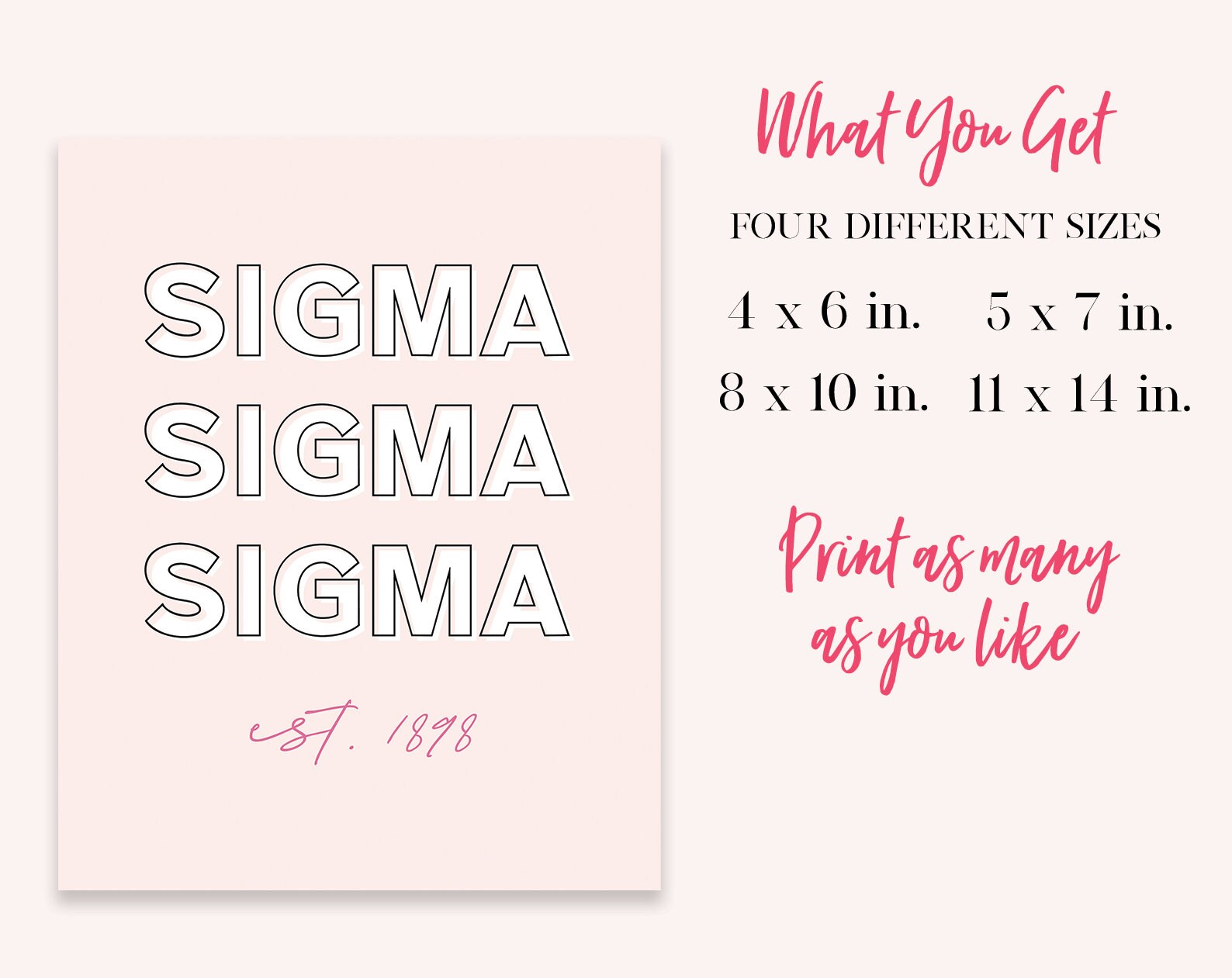 Sigma Sigma Sigma Sorority Printable Art Print Tri Sigma - Etsy