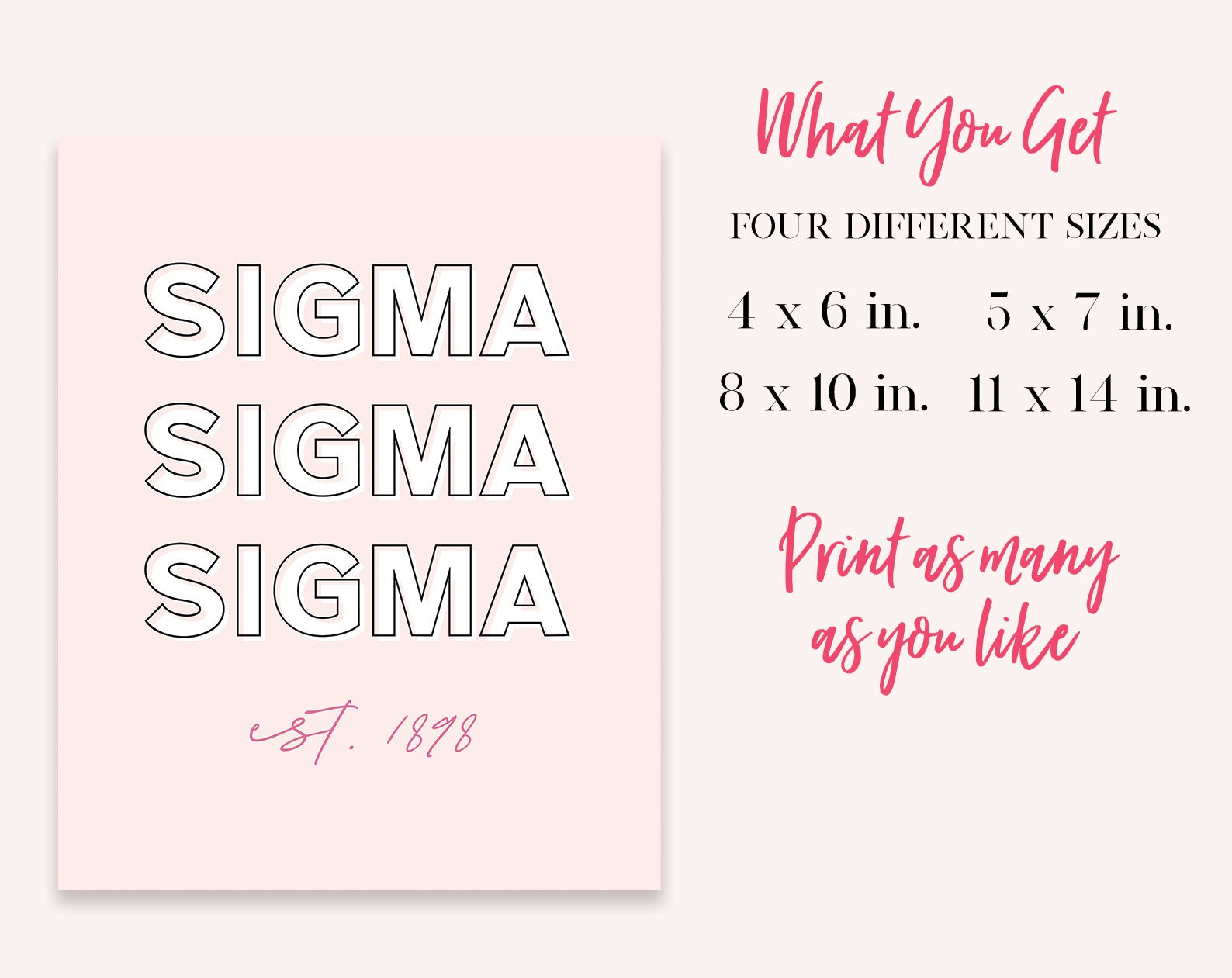 Sigma Sigma Sigma Sorority Printable Art Print Tri Sigma - Etsy