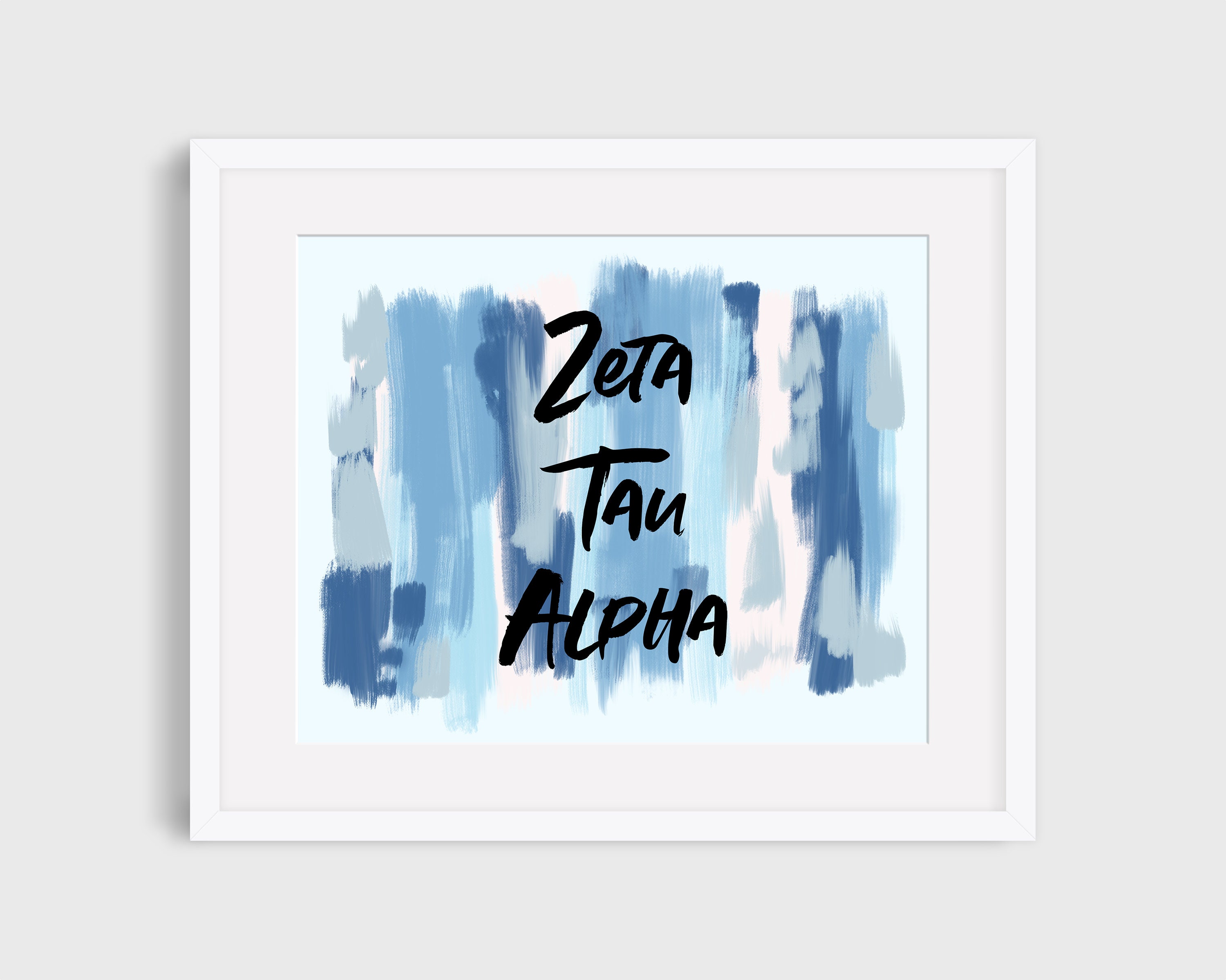 Zeta Tau Alpha Sorority Blue Printable Art Print ZTA Sorority - Etsy