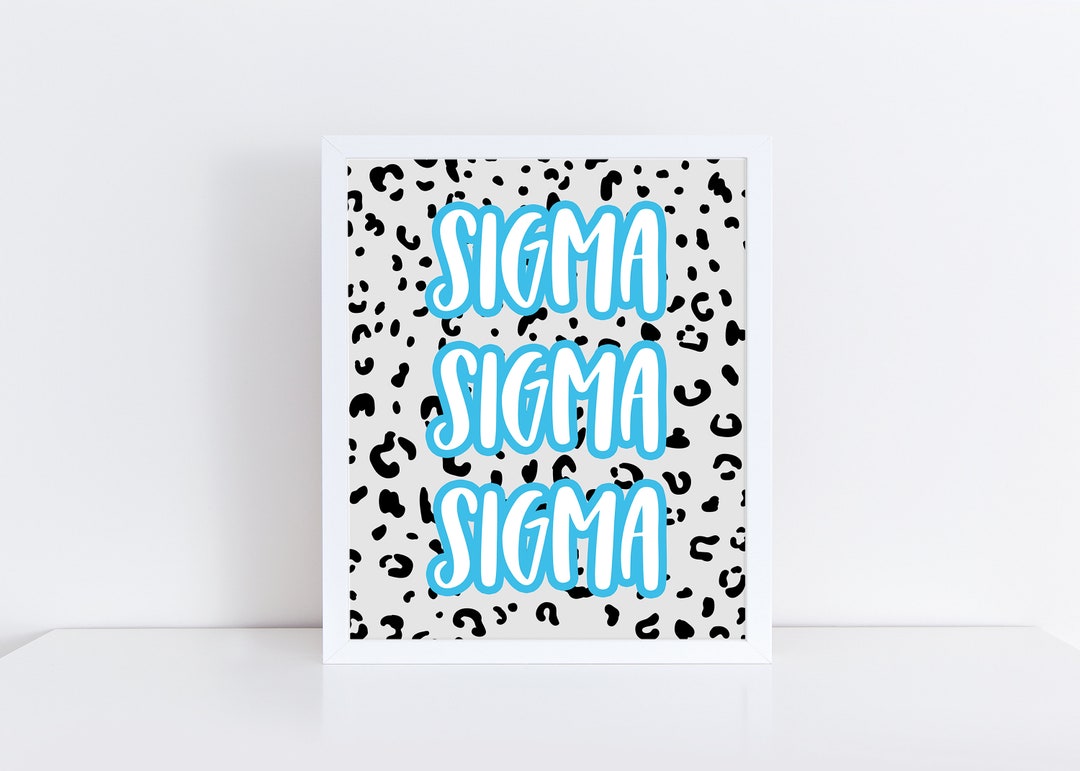 Sigma Sigma Sigma Sorority Printable Leopard Art Print, Tri Sigma ...