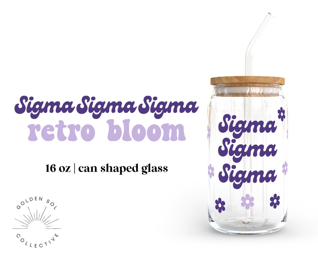 Sigma Sigma Sigma Retro Sorority Can Shaped Glass for Iced Coffee, Tri ...