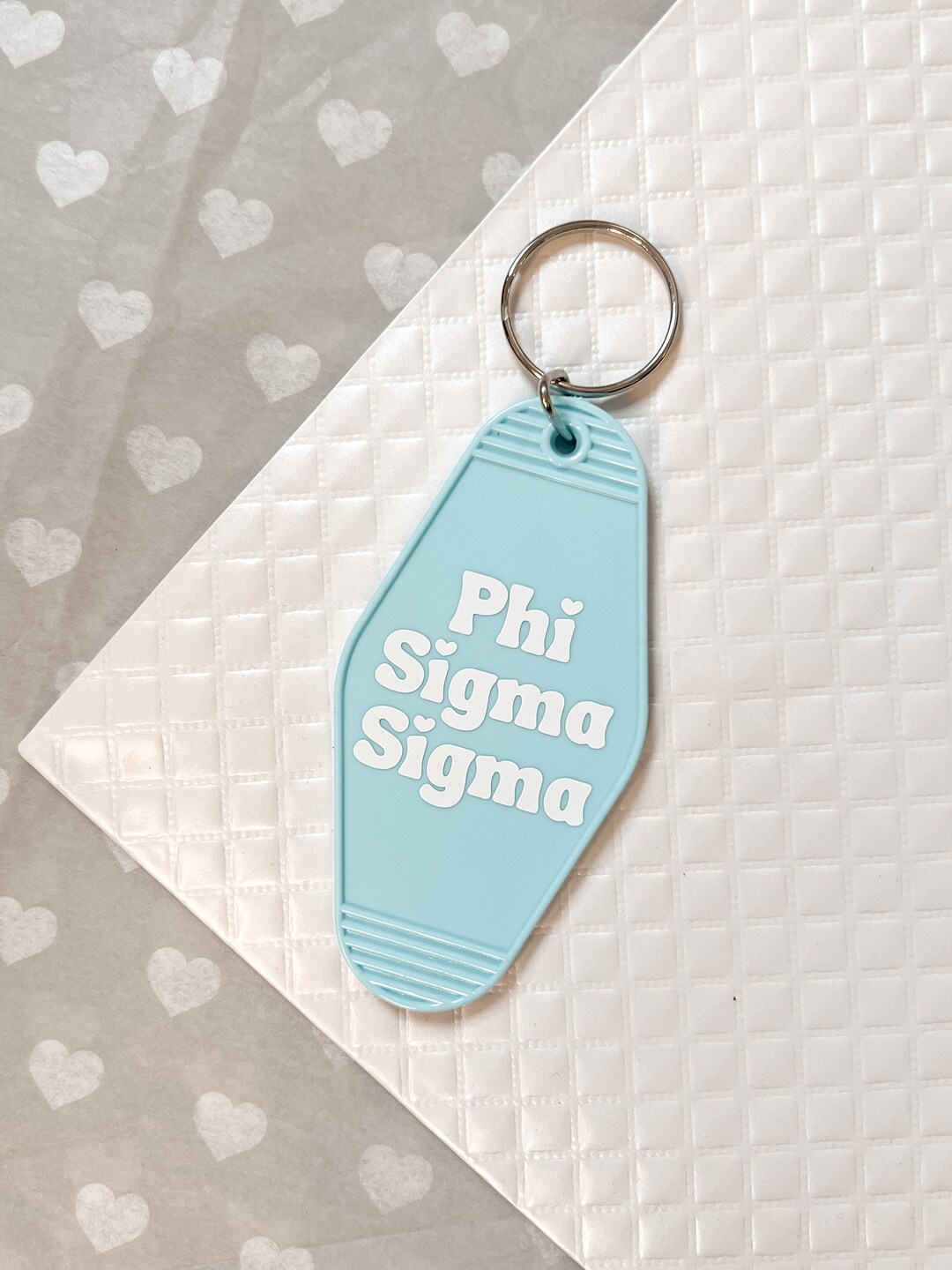 Phi Sigma Sigma Sorority Retro Keychain, Phi Sig Key Ring Gift, Big ...