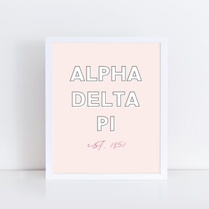 Alpha Delta Pi Sorority Printable Art Print, Adpi Sorority Wall Decor ...