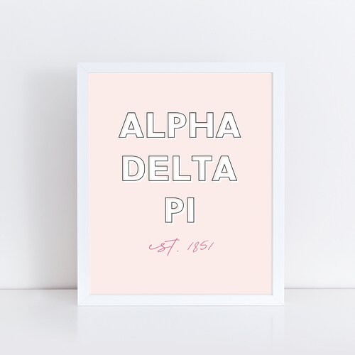 Alpha Delta Pi Sorority Peachy Printable Art Print Adpi - Etsy