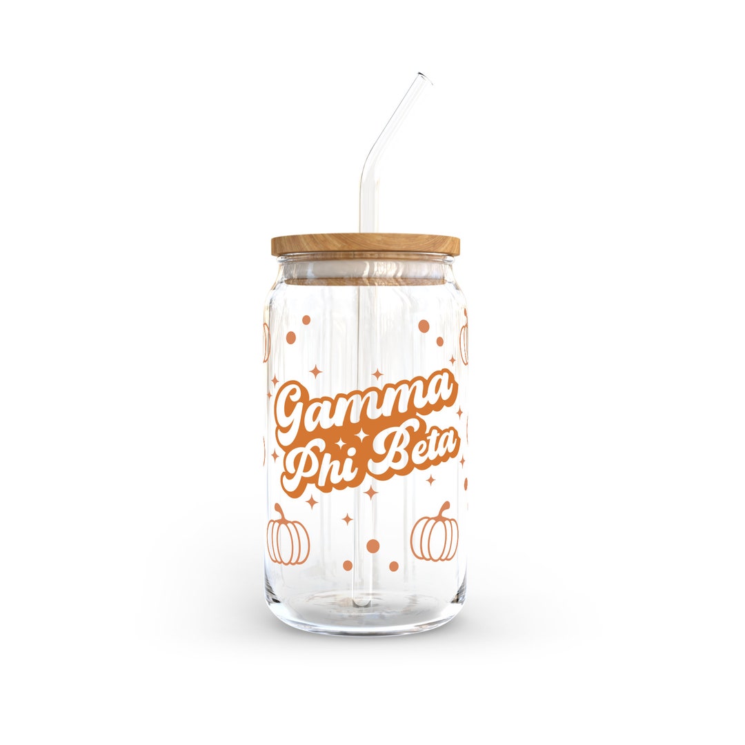 Gamma Phi Beta Pumpkin Sorority Can Shaped Glass for Iced - Etsy
