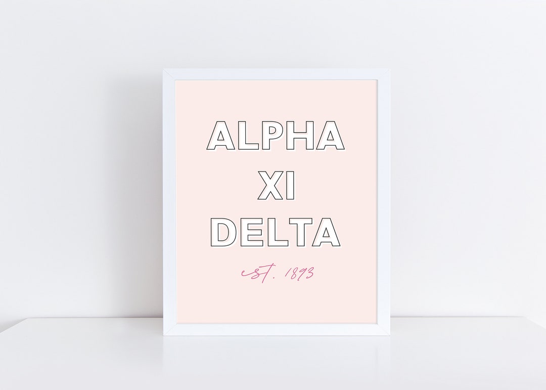 Alpha Xi Delta Sorority Printable Art Print, AXID Sorority Wall Decor ...