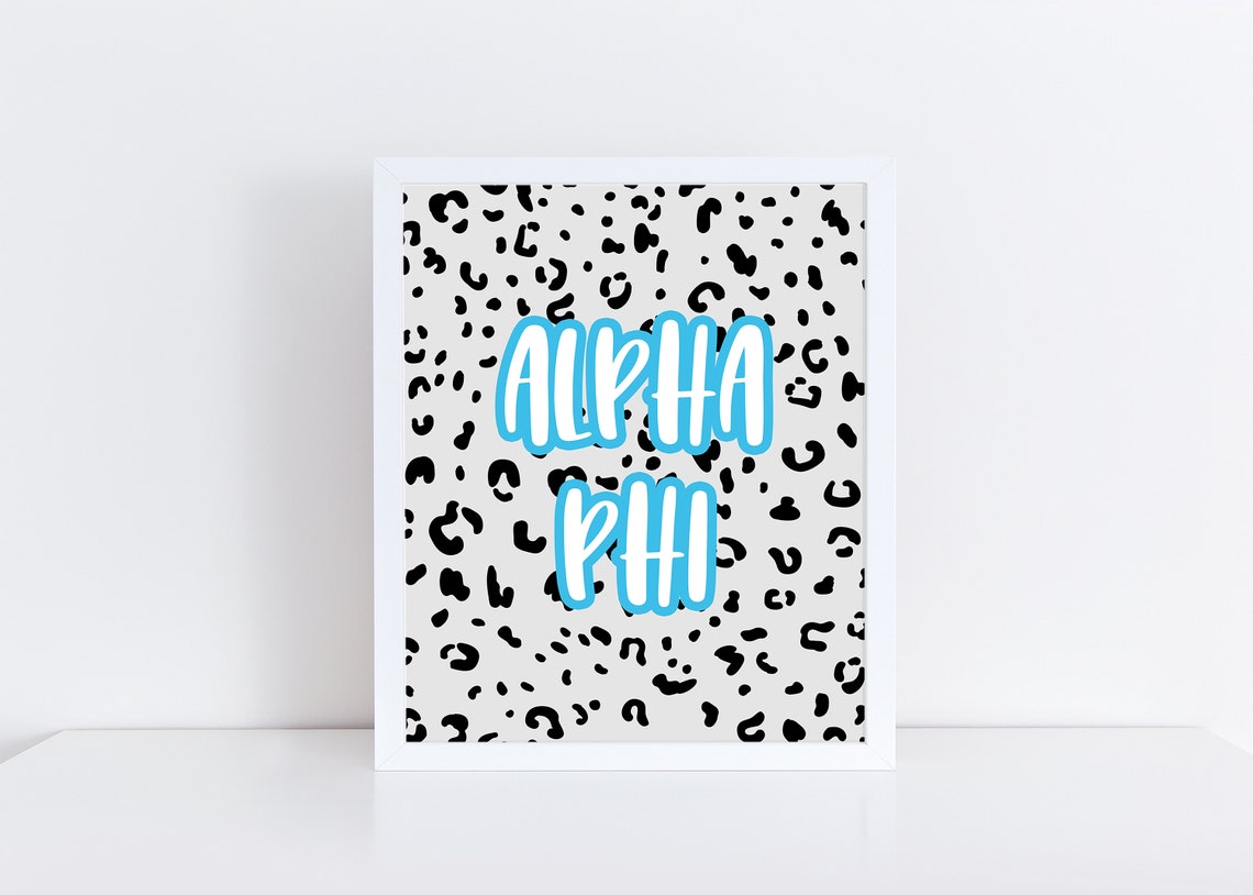 Alpha Phi Sorority Printable Leopard Art Print Alpha Phi | Etsy