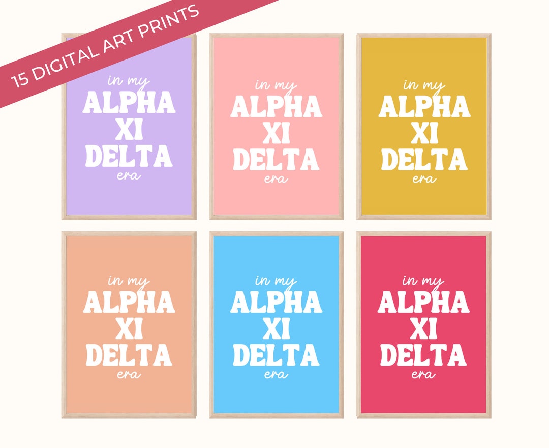 15 Alpha Xi Delta Sorority Art Prints, College Dorm Decor Bundle, Axid ...