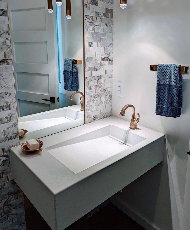 Floating Concrete Vanity Bathroom Sink - Etsy