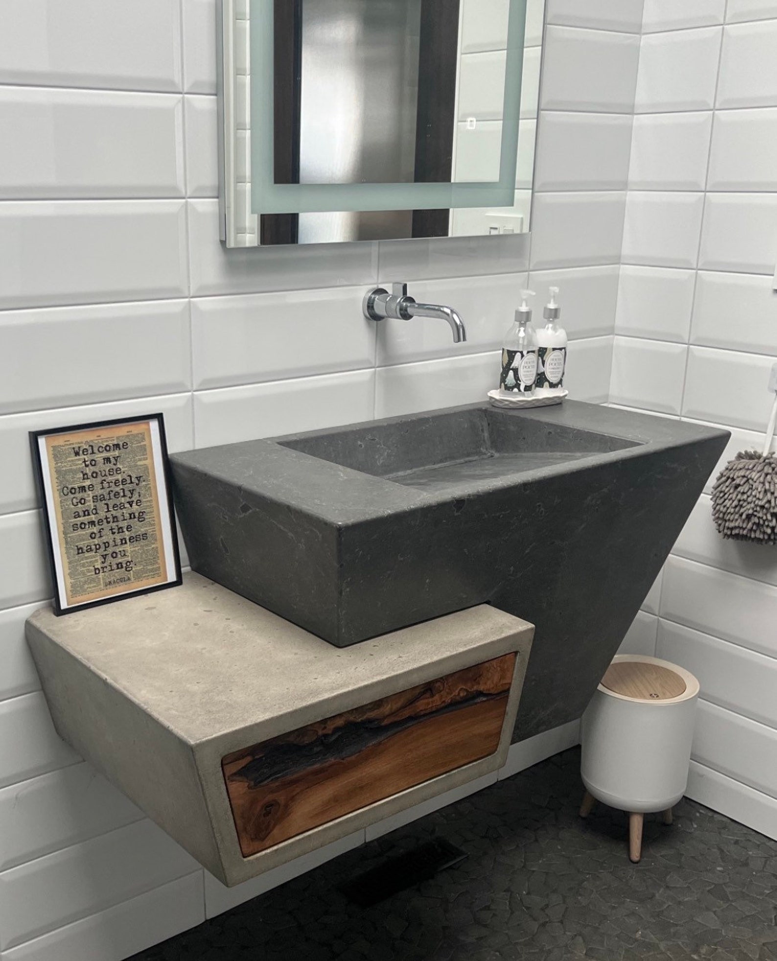 Floating Concrete Vanity Bathroom Sink - Etsy