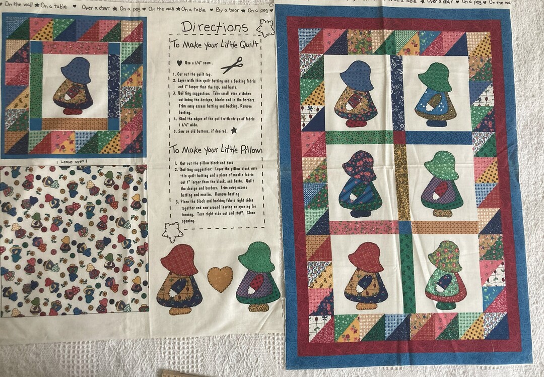 Sunbonnet Sue Quilt Panel Wall Hanging Pillow Vintage - Etsy