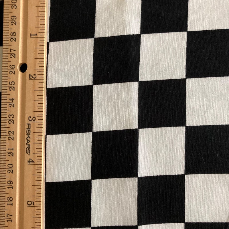 Black and White Checked Fabric - Etsy