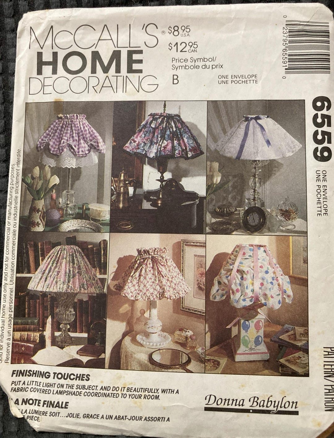 Lamp Shade Pattern Mccall's Home Decorating 6559 Vintage Victorian - Etsy