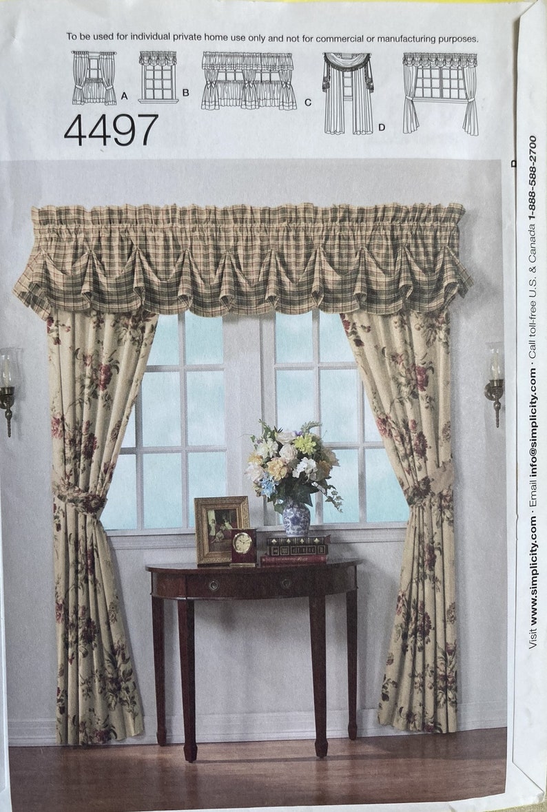 Window Treatments Pattern for Dummies Simplicity 4497 - Etsy