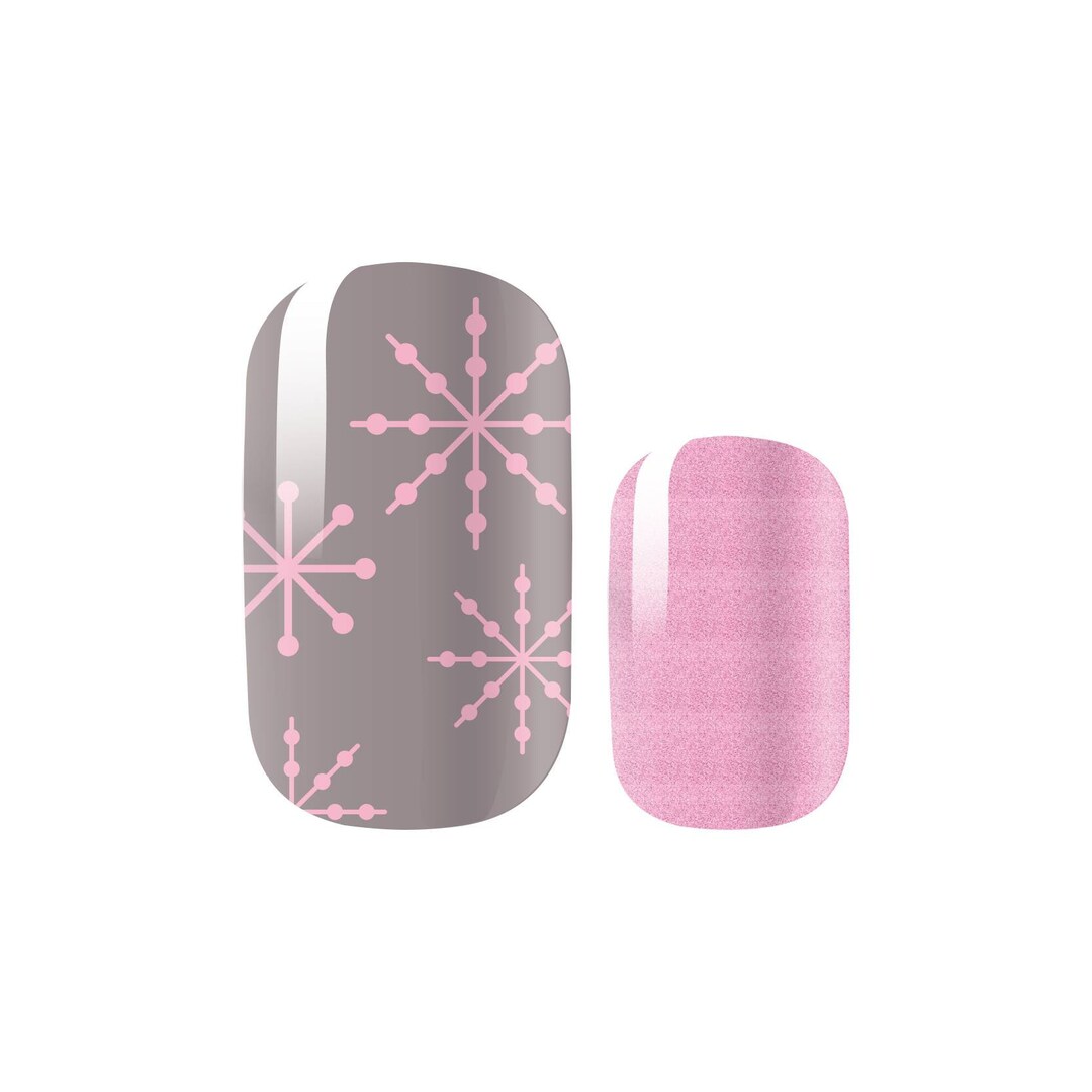 Pink Snowflakes Winter Nail Polish Strips - Etsy