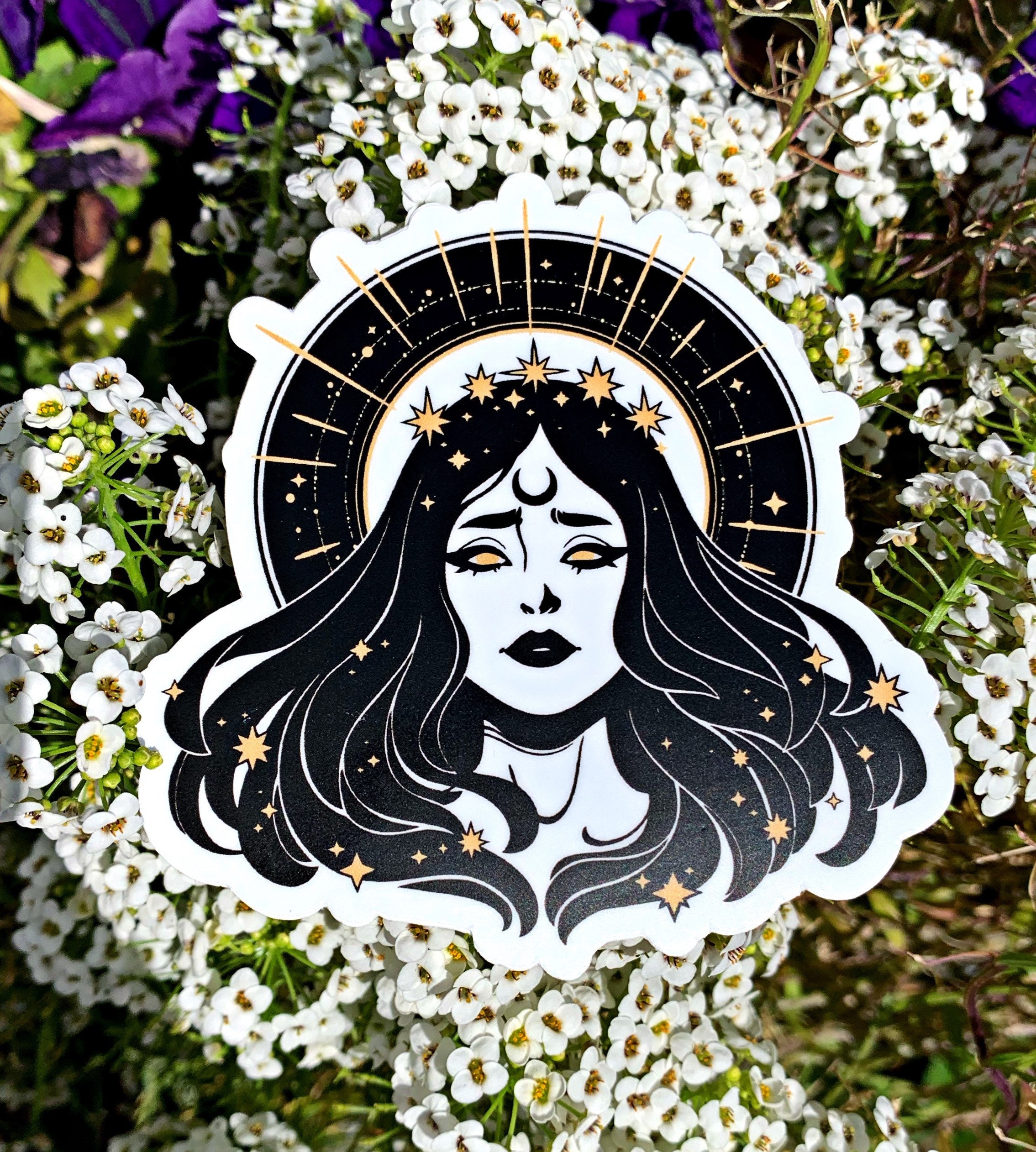 Celestial Goddess Sticker Vinyl Sticker Waterproof Sticker - Etsy