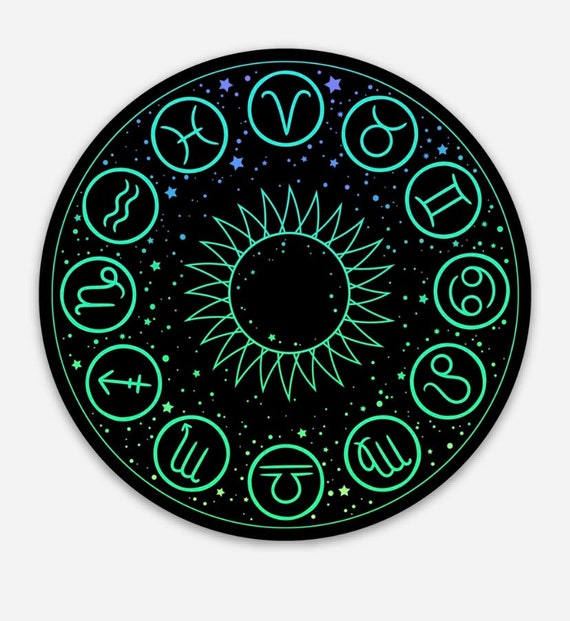 Zodiac Signs Round Sticker Vinyl Sticker Waterproof Sticker - Etsy