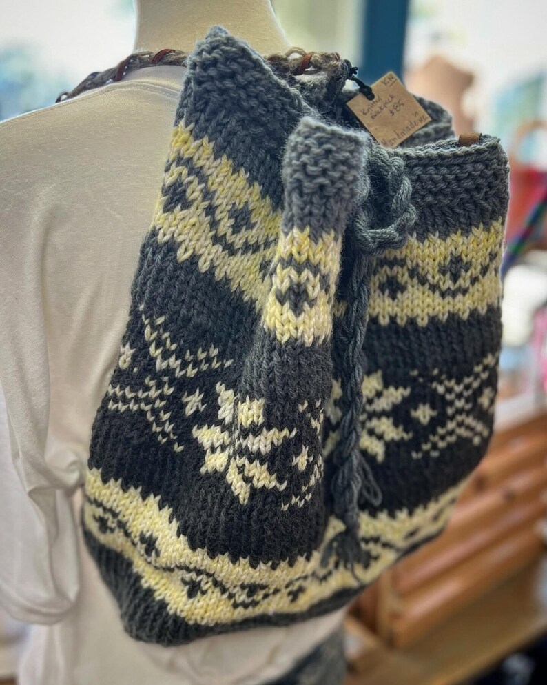 Original Fair Isle Knit Backpack - Etsy