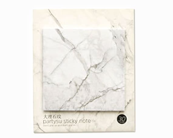 Marble Sticky Notes Grey and White Memo Block Revision | Etsy UK