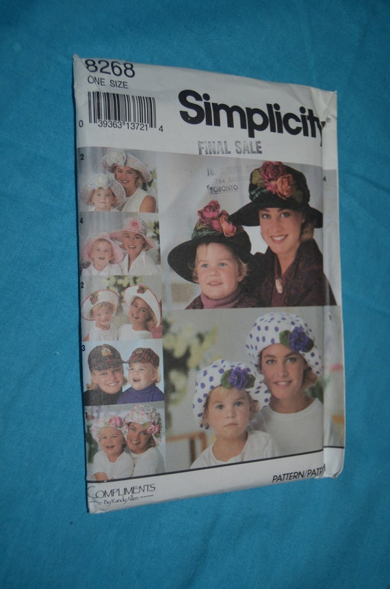 Simplicity 8268 Mother and Daughter Hats Sewing Pattern | Etsy