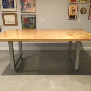 Handmade Metal Table Base With Wheels: Heavy Duty Table Legs - Etsy