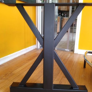 Trestle Table Base, Black Metal Table Legs, Farmhouse , Industrial ...