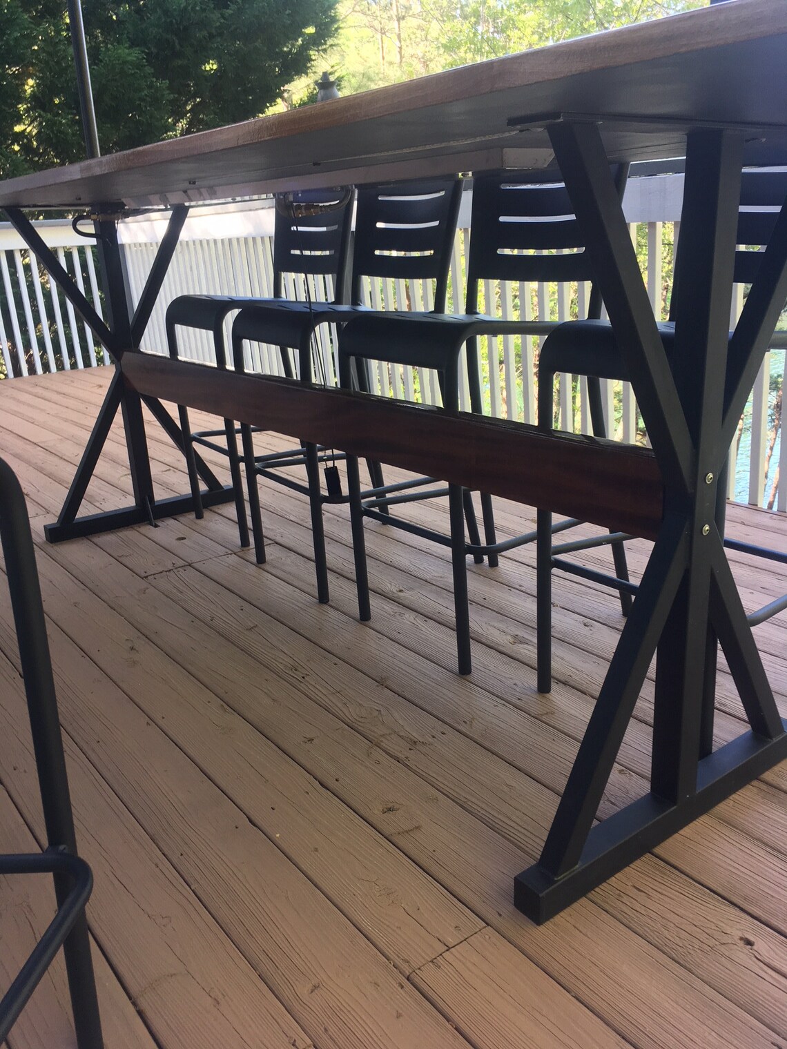 Trestle Metal Table Base Industrial Black Metal Base | Etsy