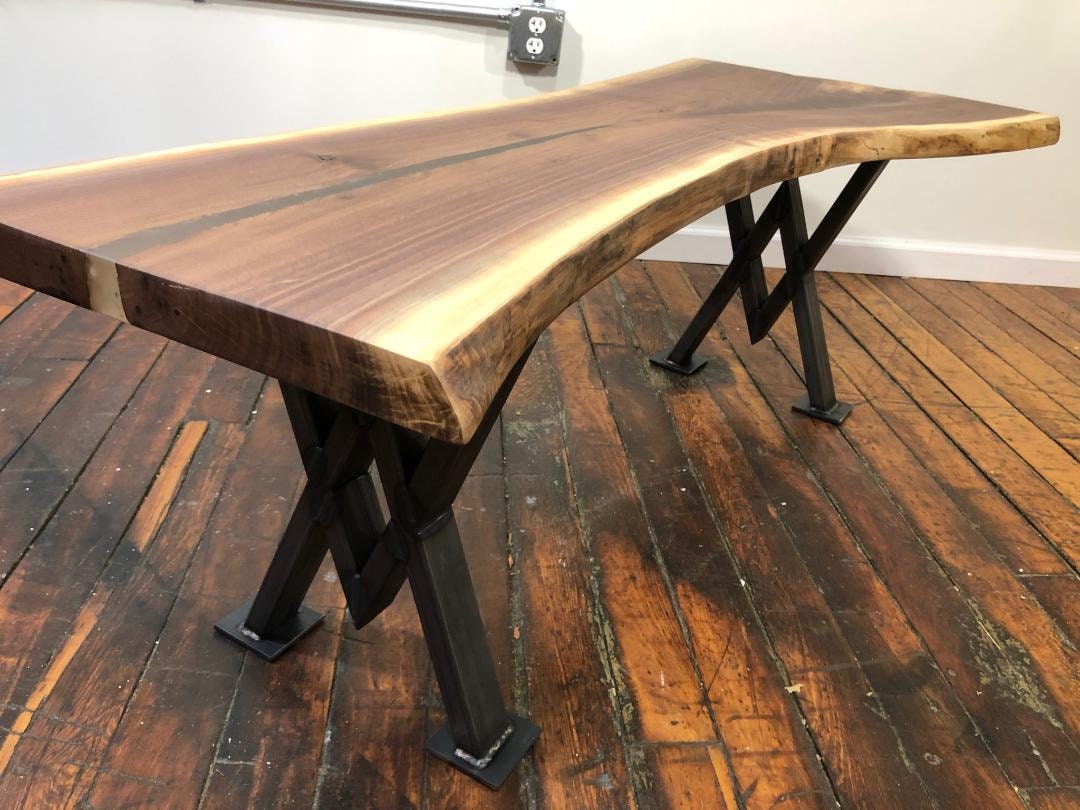 Diamond Farmhouse Table Base: Clear Coated Steel Legs - Etsy