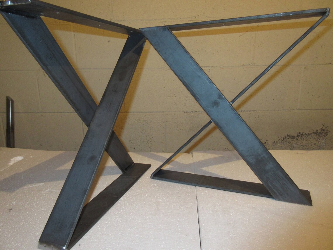 X Shaped Steel Table Base Industrial Metal Base - Etsy