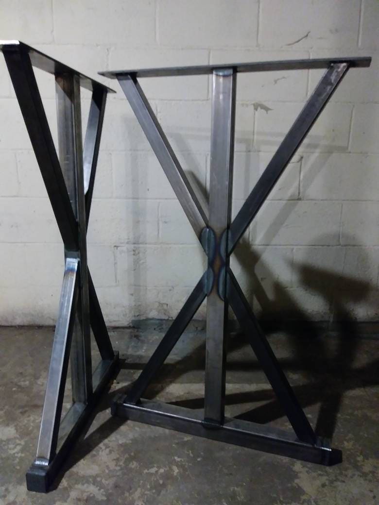 Bar High Metal Legs -Trestle Table Base -Handmade